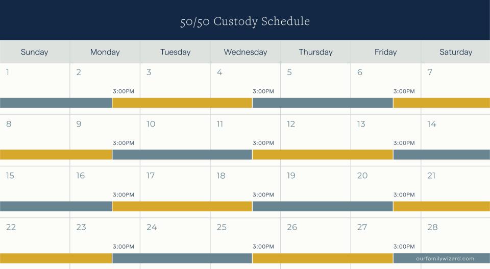 50 50 Custody Schedules Examples Advice OurFamilyWizard